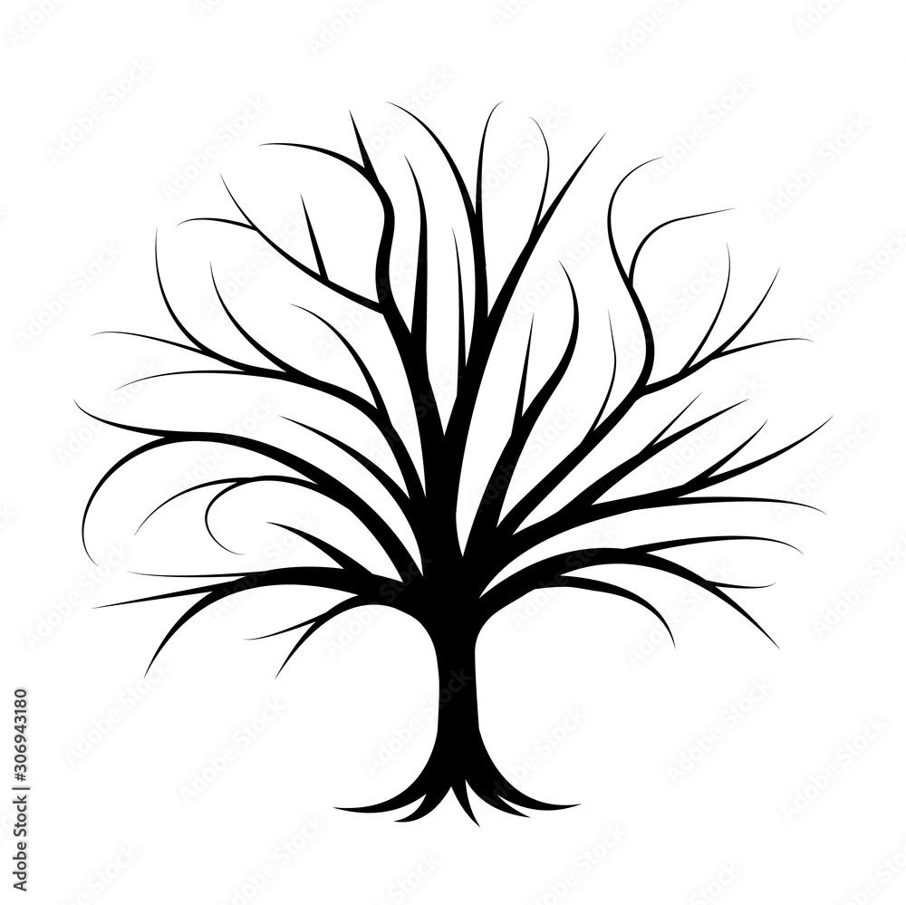 Vector illustration of tree silhouette. Natural simple concept Stock ...