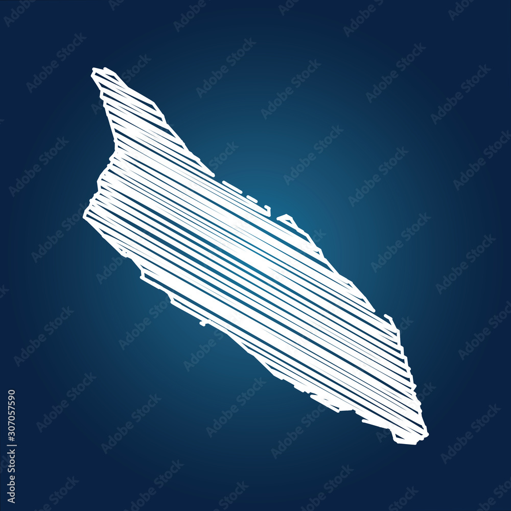 Map of Aruba. Drawing map on blackboard of Aruba. drawn on chalkboard ...