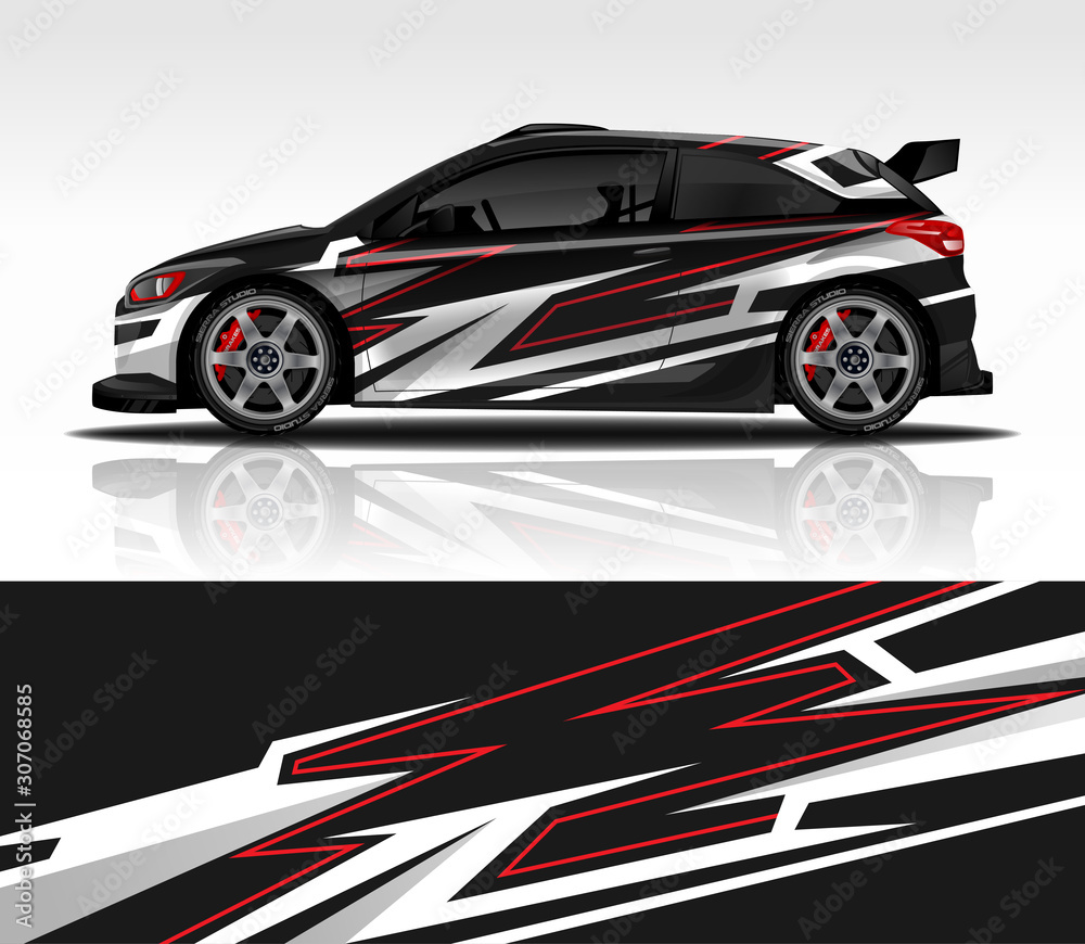 Car wrap decal design vector, for advertising or custom livery WRC ...