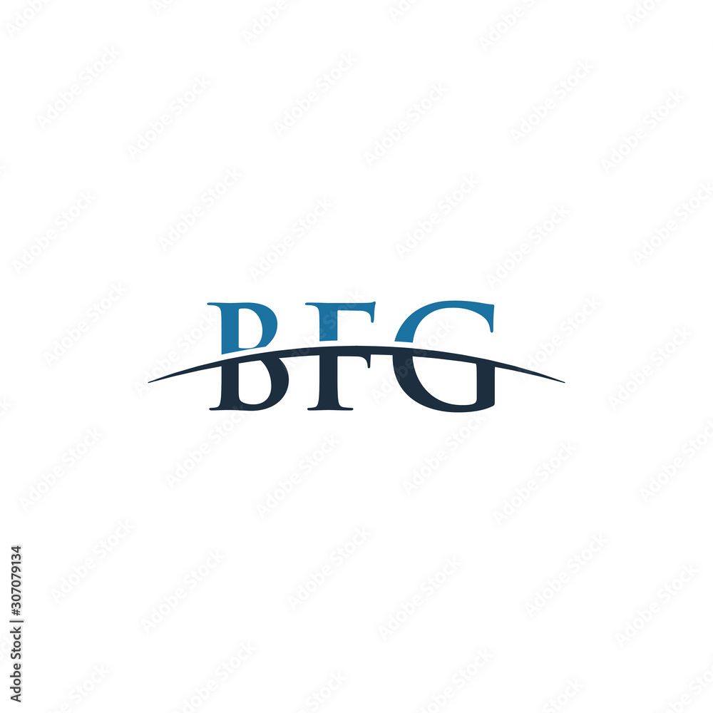 Initial letter BFG, overlapping movement swoosh horizon logo company ...