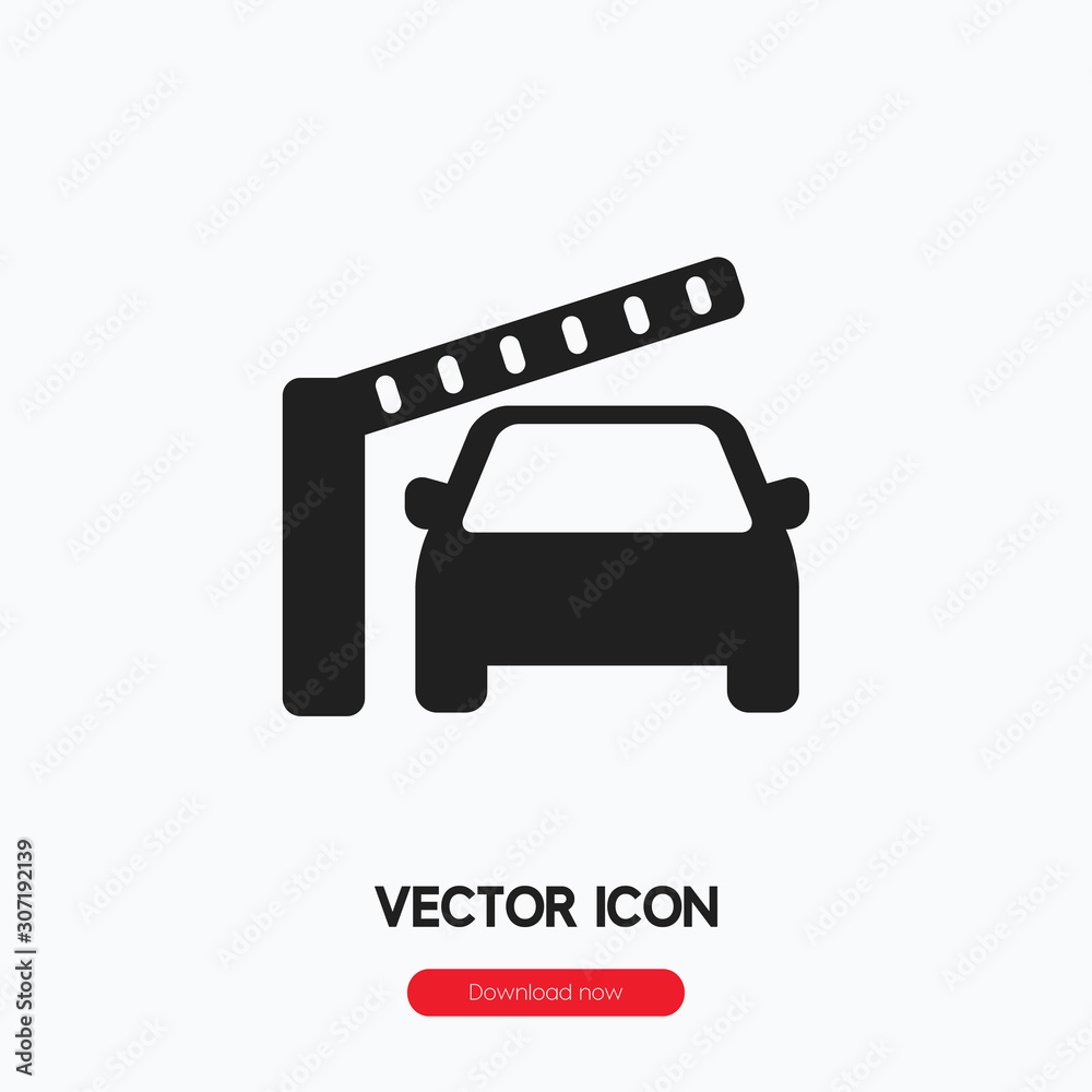 car barrier icon vector. Linear style sign for mobile concept and web ...