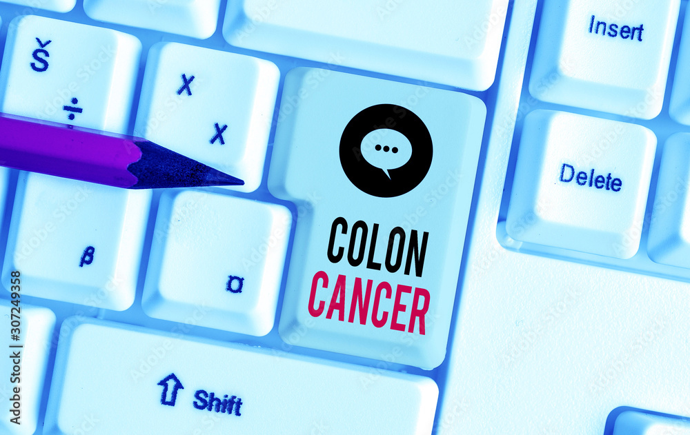 Writing note showing Colon Cancer. Business concept for the development ...
