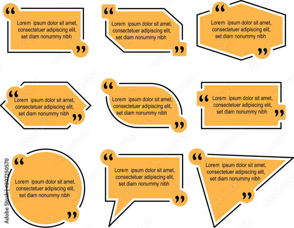 Quote frames. Text in brackets. Blank template..Set of vector images ...