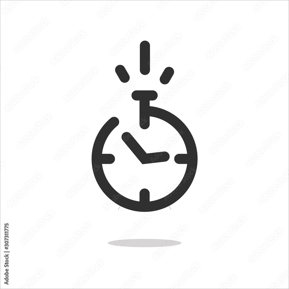 Stopwatch Icon Or Timer Pictogram With Fast Time Count Down Vector Line