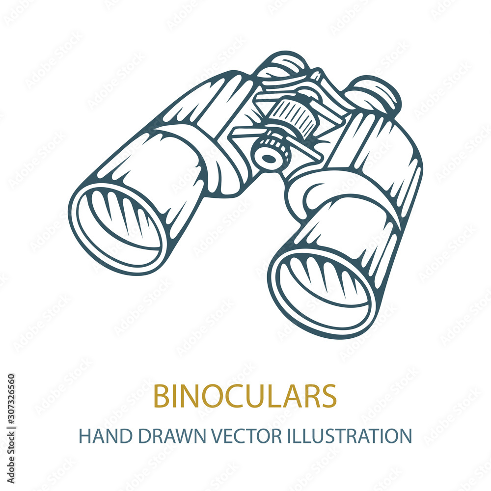 Binocular. Binocular hand drawing vector illustration. Binocular sketch ...