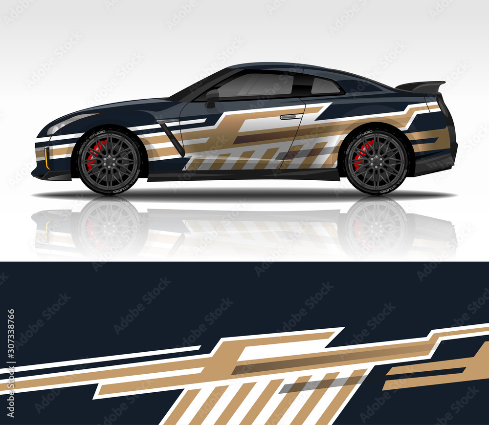 Car wrap decal design vector, for advertising or custom livery WRC ...