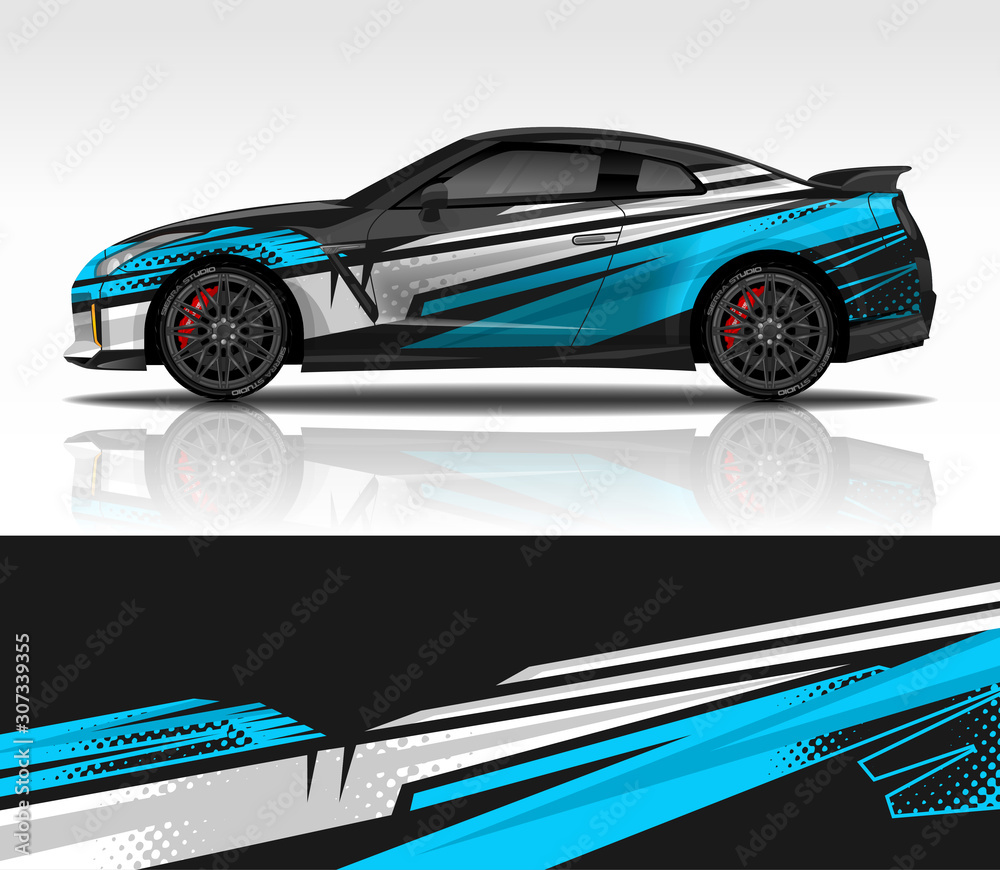 Car wrap decal design vector, for advertising or custom livery WRC ...