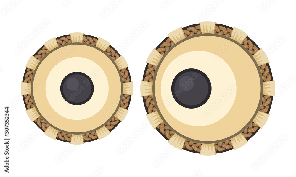 Indian musical instrument tabla with top view for your poster design ...