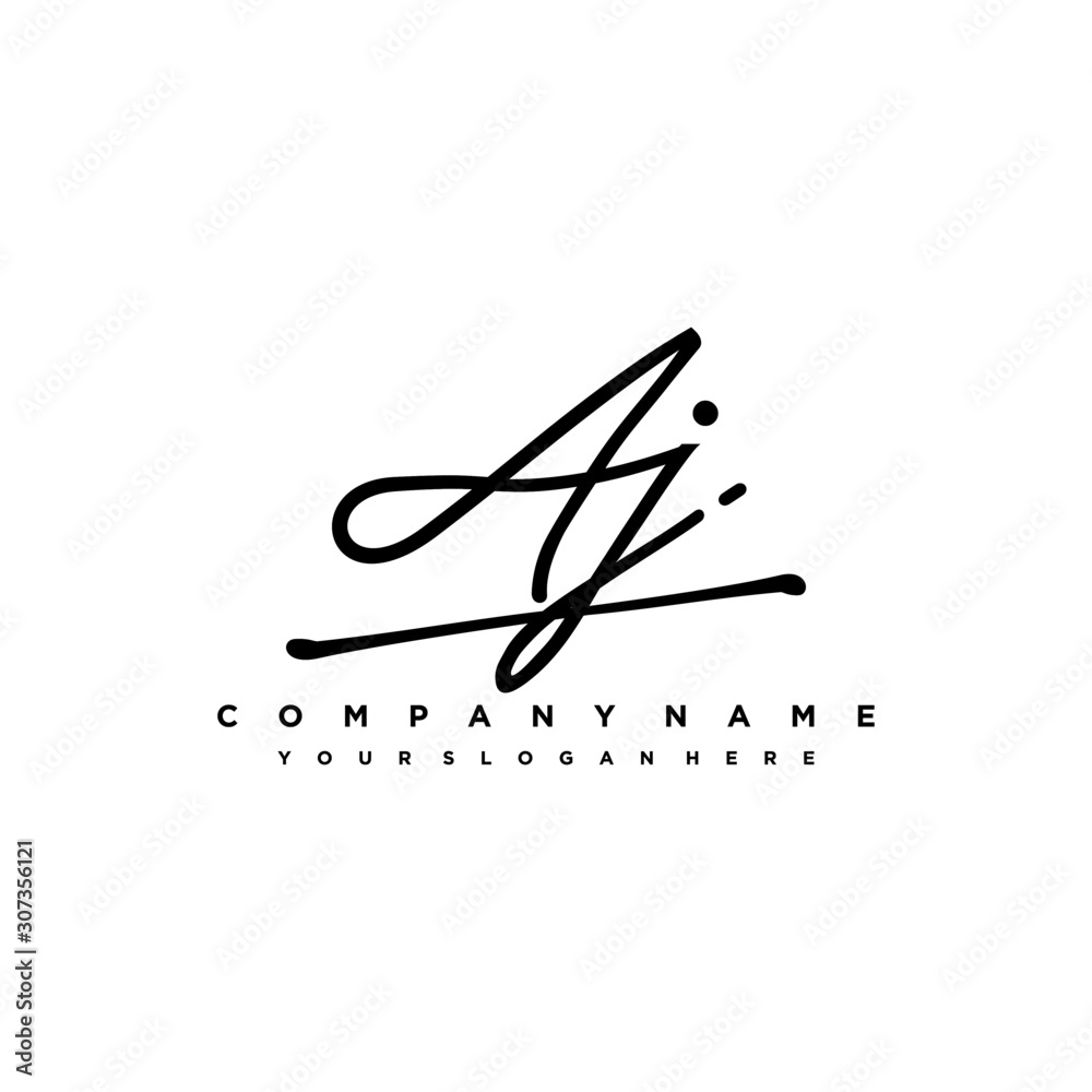 AJ initials signature logo. Handwriting logo vector templates. Hand ...