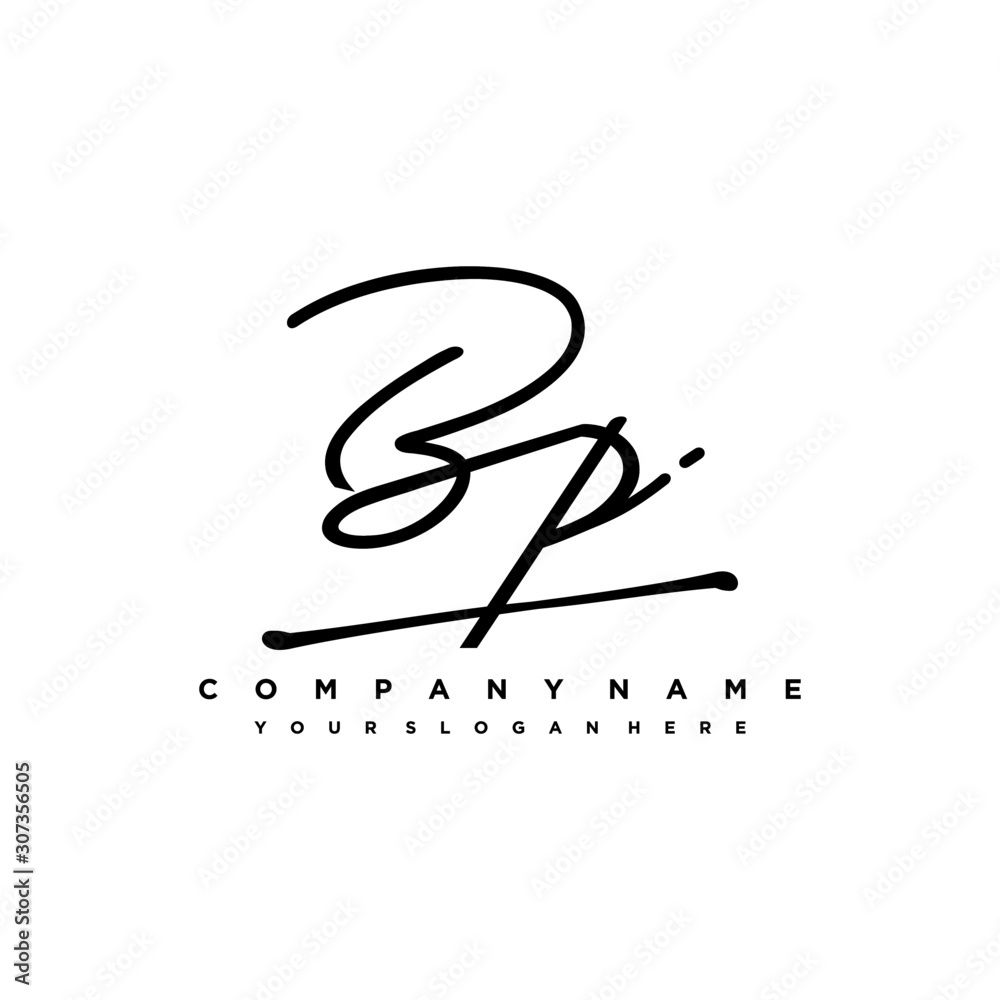 BP initials signature logo. Handwriting logo vector templates. Hand ...