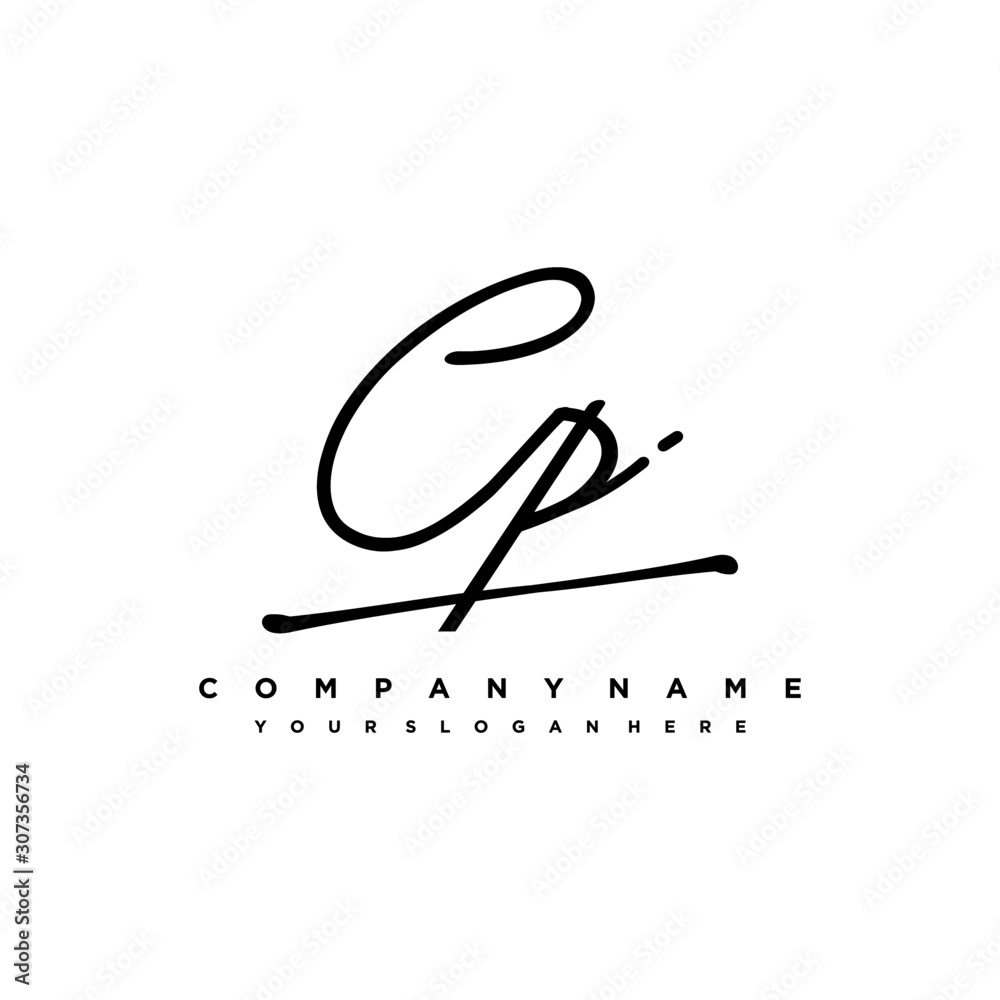 CP initials signature logo. Handwriting logo vector templates. Hand ...