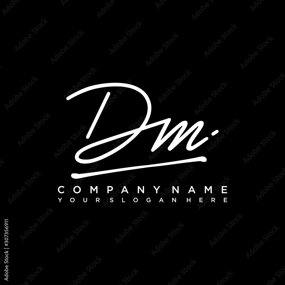 DM initials signature logo. Handwriting logo vector templates. Hand ...