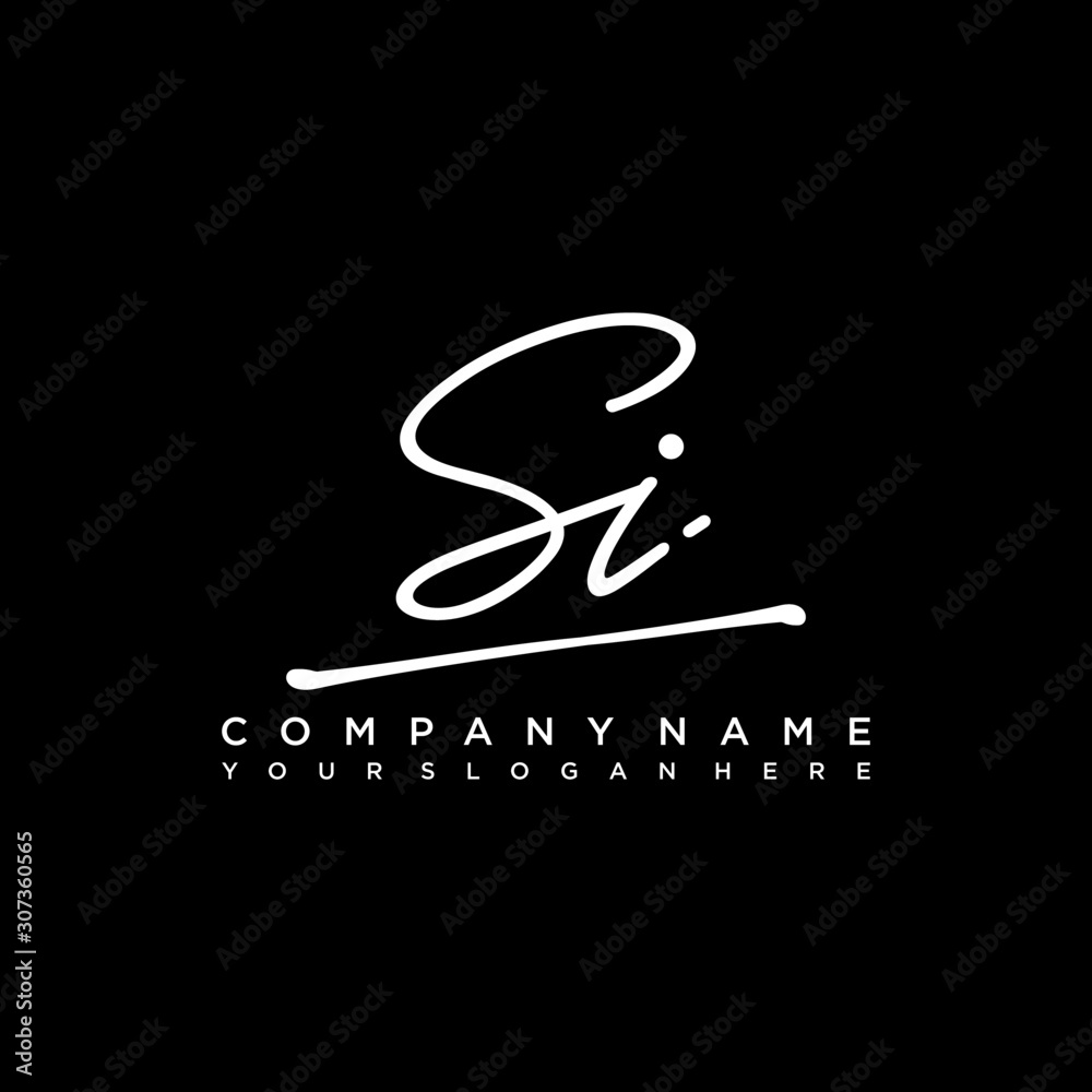 SI initials signature logo. Handwriting logo vector templates. Hand ...