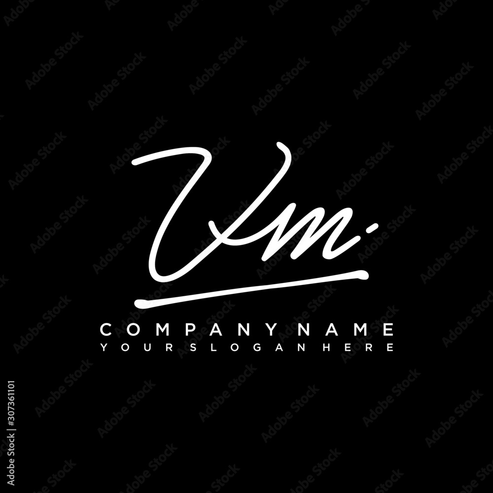 VM initials signature logo. Handwriting logo vector templates. Hand ...
