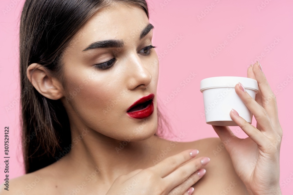 beautiful woman bare shoulders clean skin Stock Photo | Adobe Stock