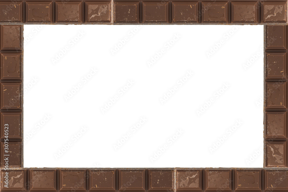 Chocolate frame isolated on white background. Stock Photo | Adobe Stock
