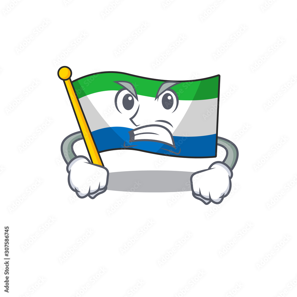 mascot of angry flag sierra leone cartoon character style Stock Vector ...