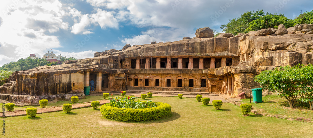 Panoramic view at the Rani Gumpha caves of Udayagiri caves complex in ...