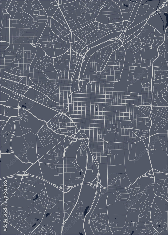 map of the city of Raleigh, USA Stock Vector | Adobe Stock