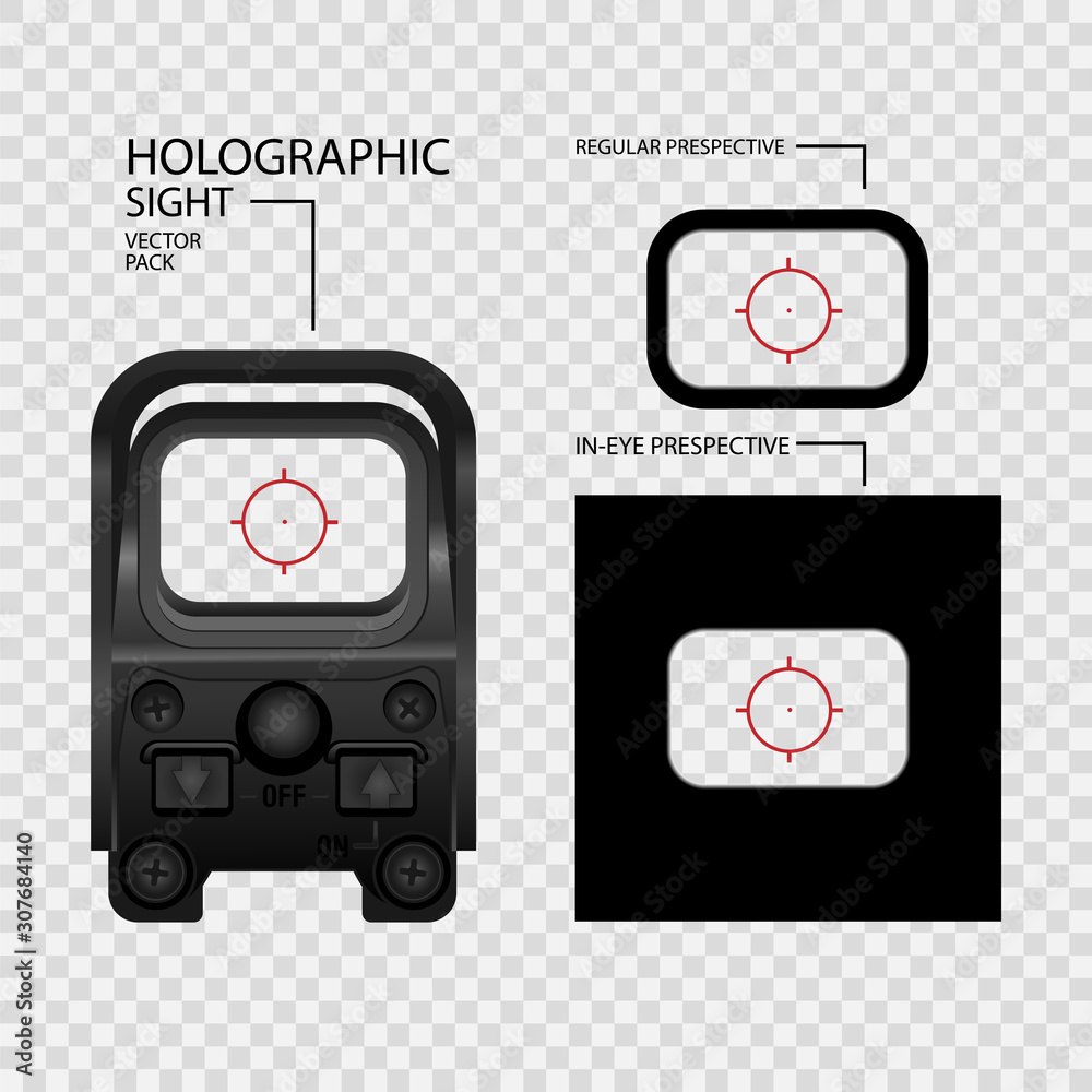 Vektor realistic holographic sight scope with measurement marks ...
