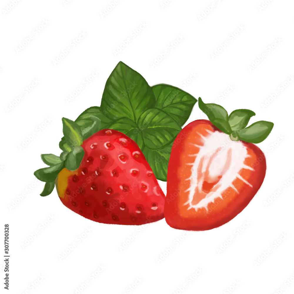 strawberry leaf drawing