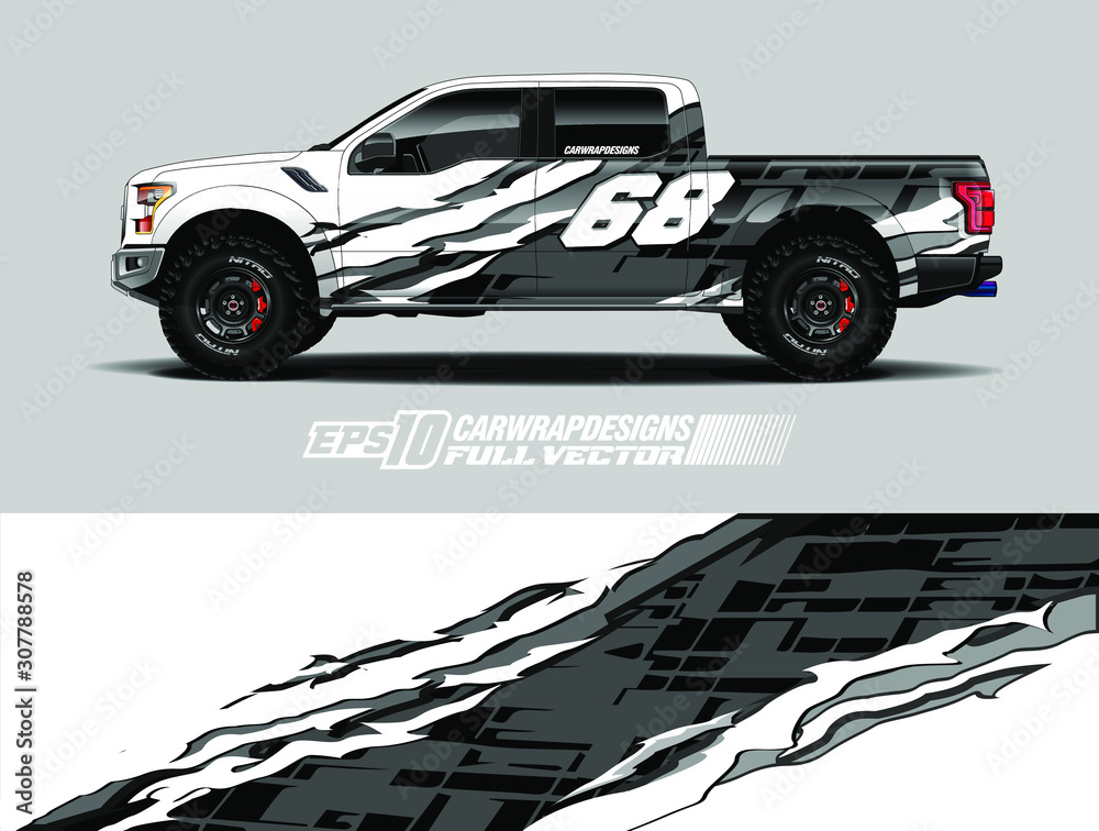 Car wrap decal designs. Abstract racing and sport background for car ...