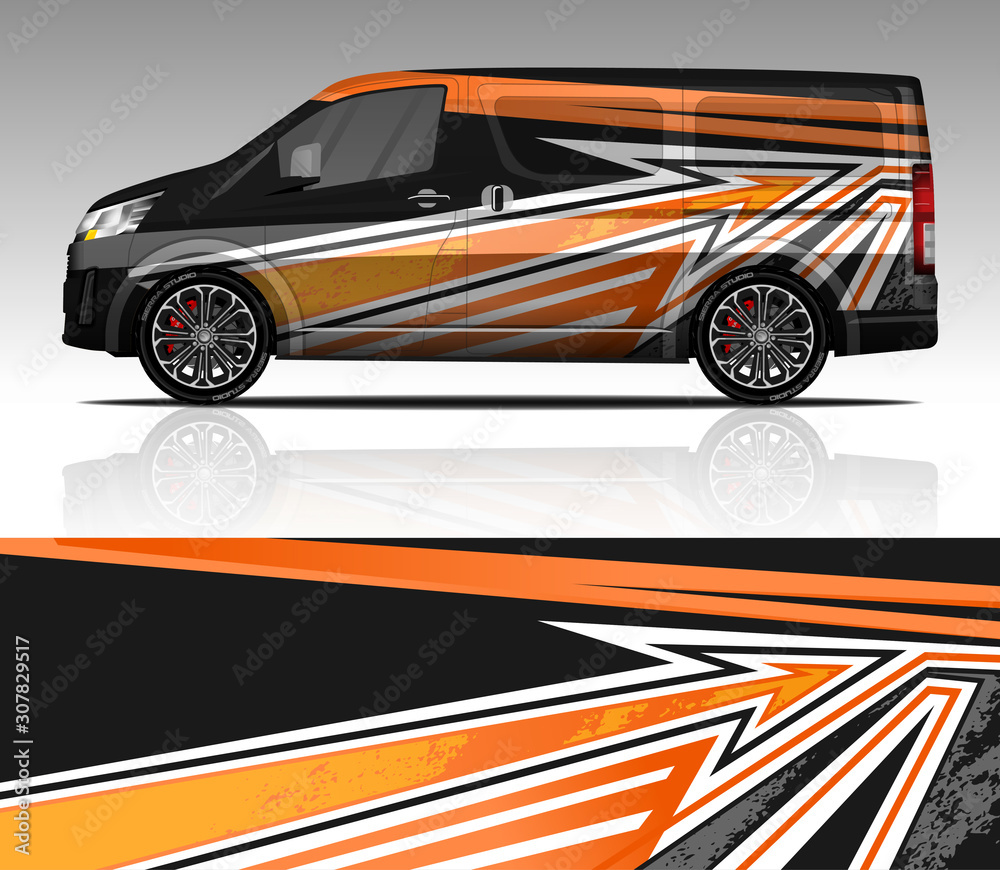 Car wrap decal Van design vector, for advertising or custom livery WRC ...