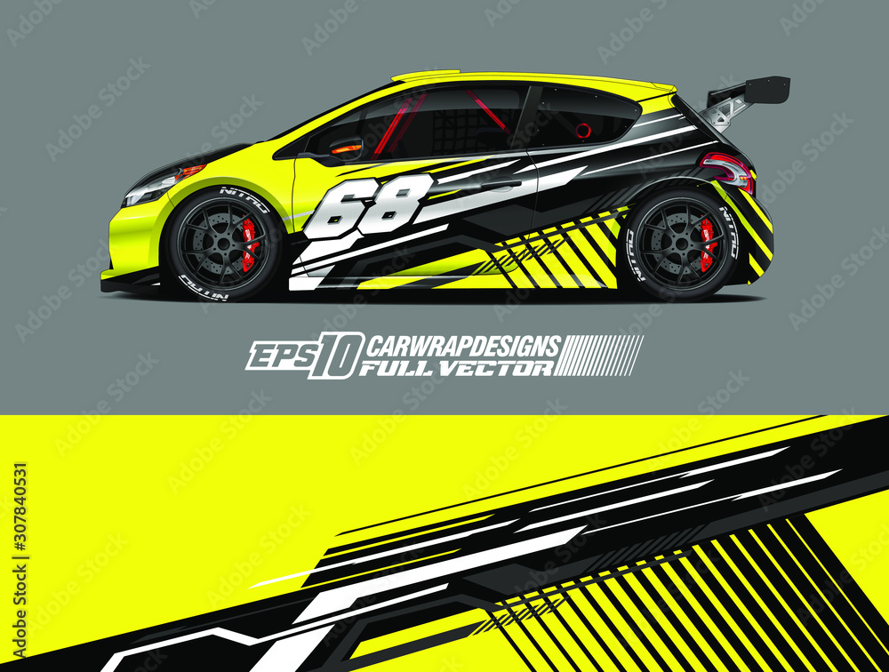 Vektor Race car graphic livery design vector. Graphic abstract stripe ...