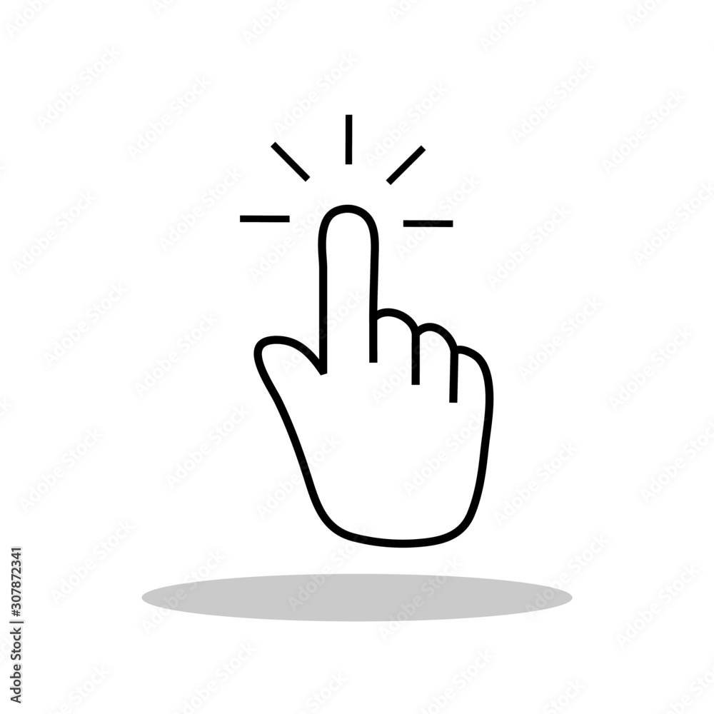 Touch gesture icon in trendy flat style. Touchscreen / Hand symbol for ...