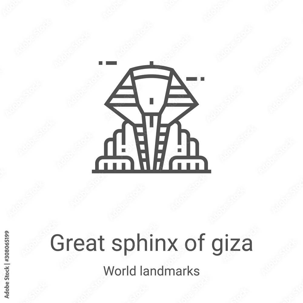great sphinx of giza icon vector from world landmarks collection. Thin ...