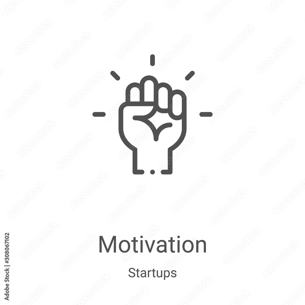 motivation icon vector from startups collection. Thin line motivation ...