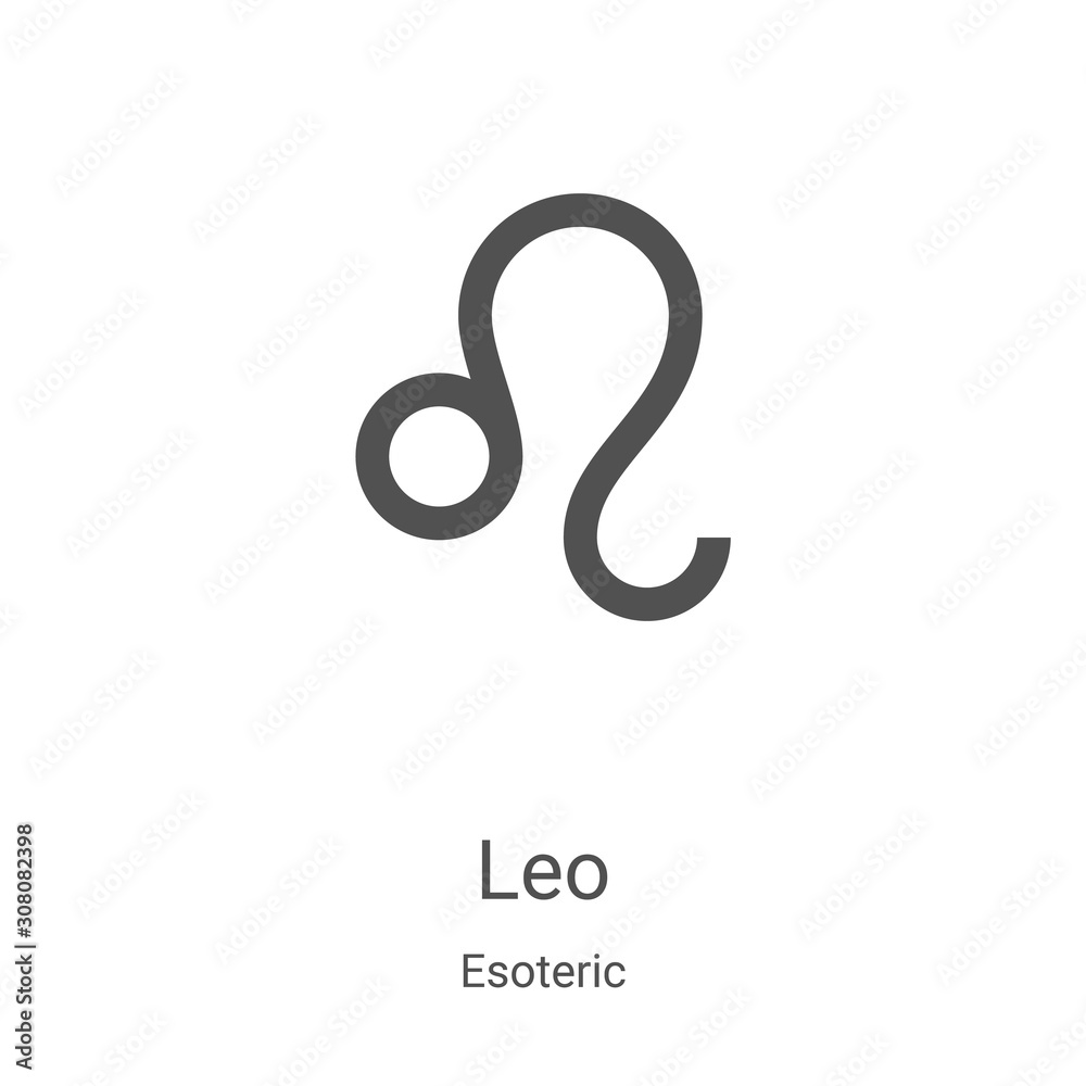 leo icon vector from esoteric collection. Thin line leo outline icon ...