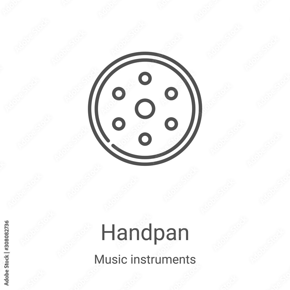handpan icon vector from music instruments collection. Thin line ...