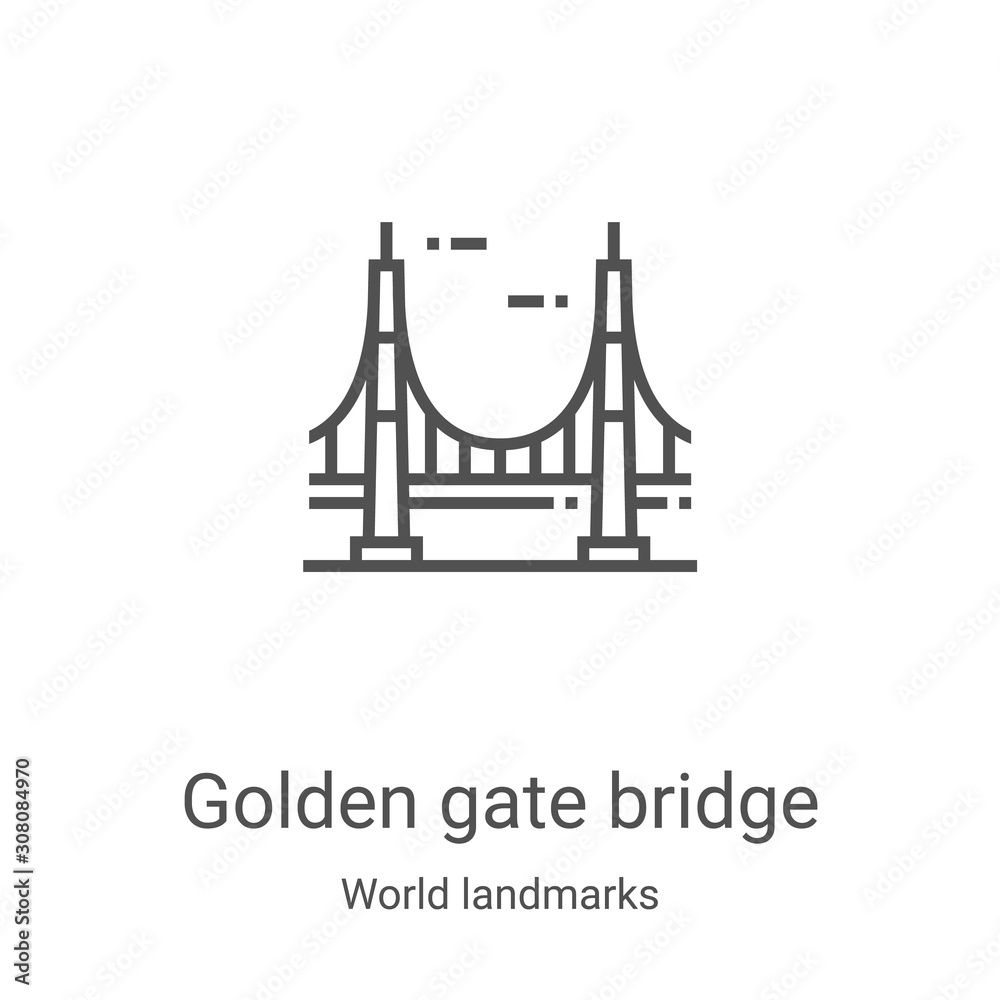 golden gate bridge icon vector from world landmarks collection. Thin ...