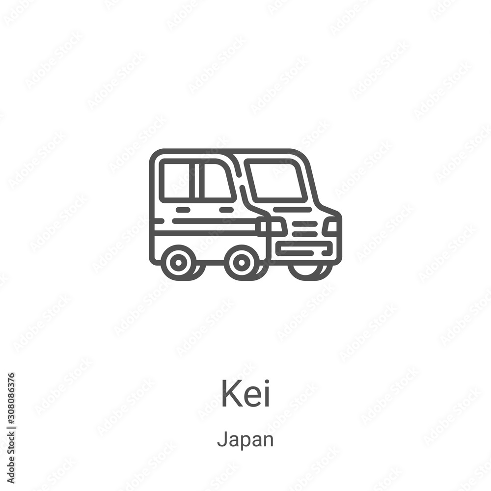 kei icon vector from japan collection. Thin line kei outline icon ...