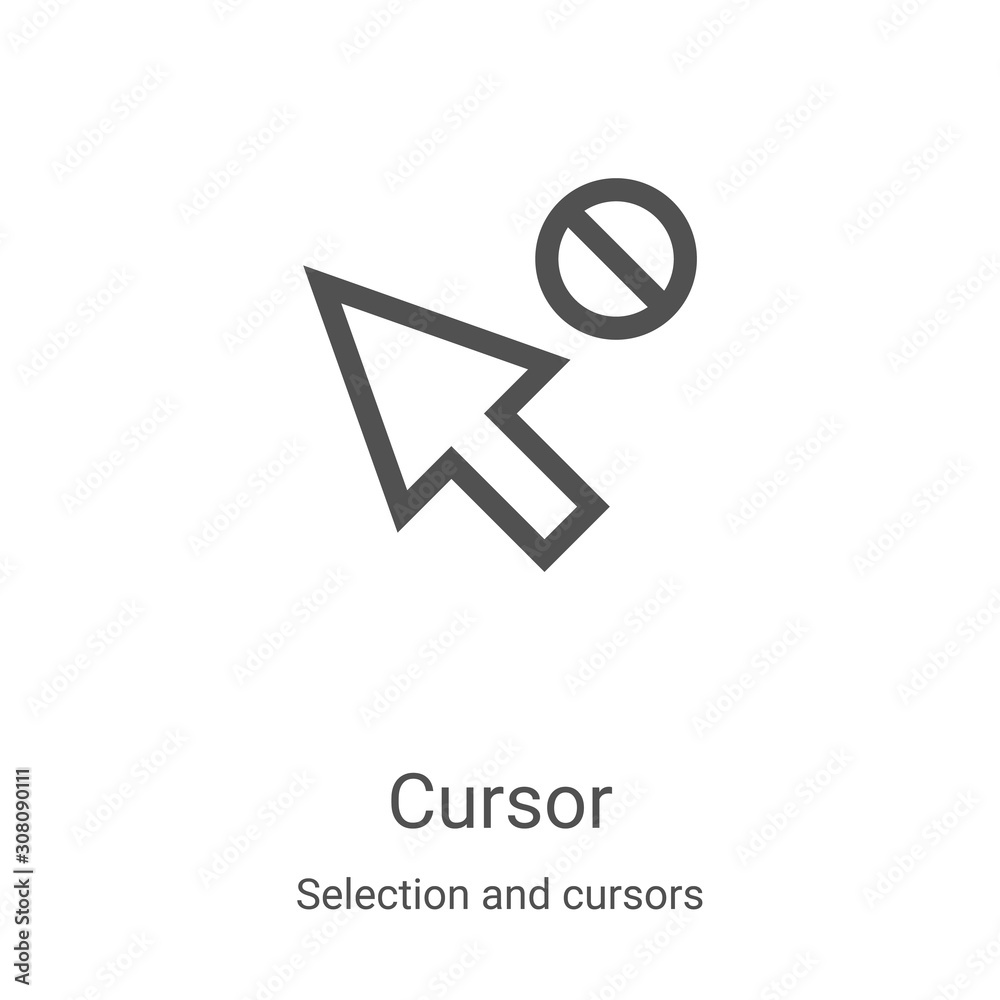 cursor icon vector from selection and cursors collection. Thin line ...
