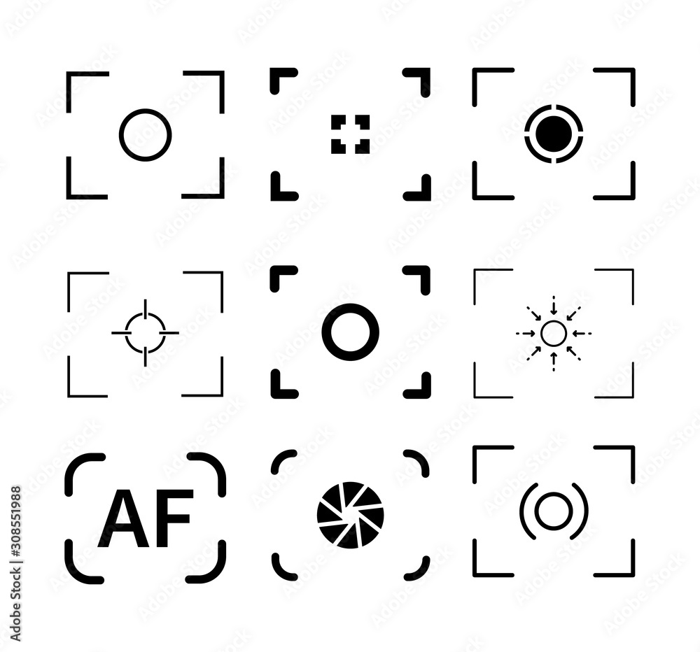 auto focus camera icon on white background. flat style. auto focus sign ...