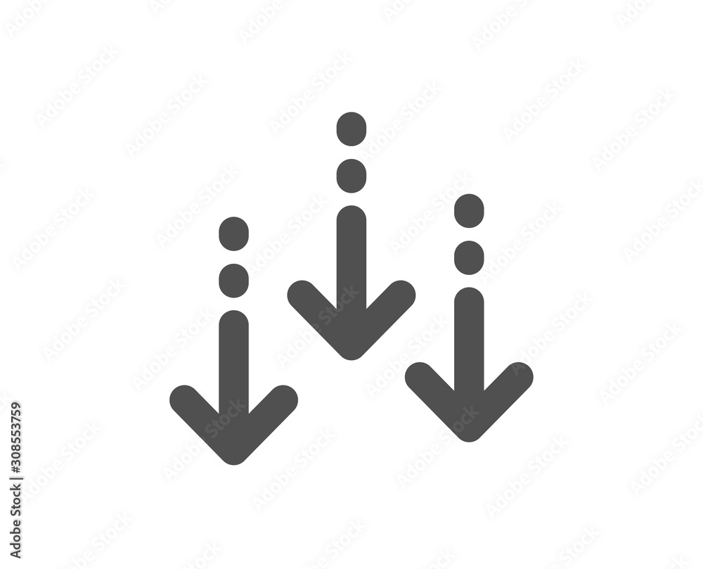 Scrolling screen sign. Scroll down arrow icon. Swipe page. Classic flat ...