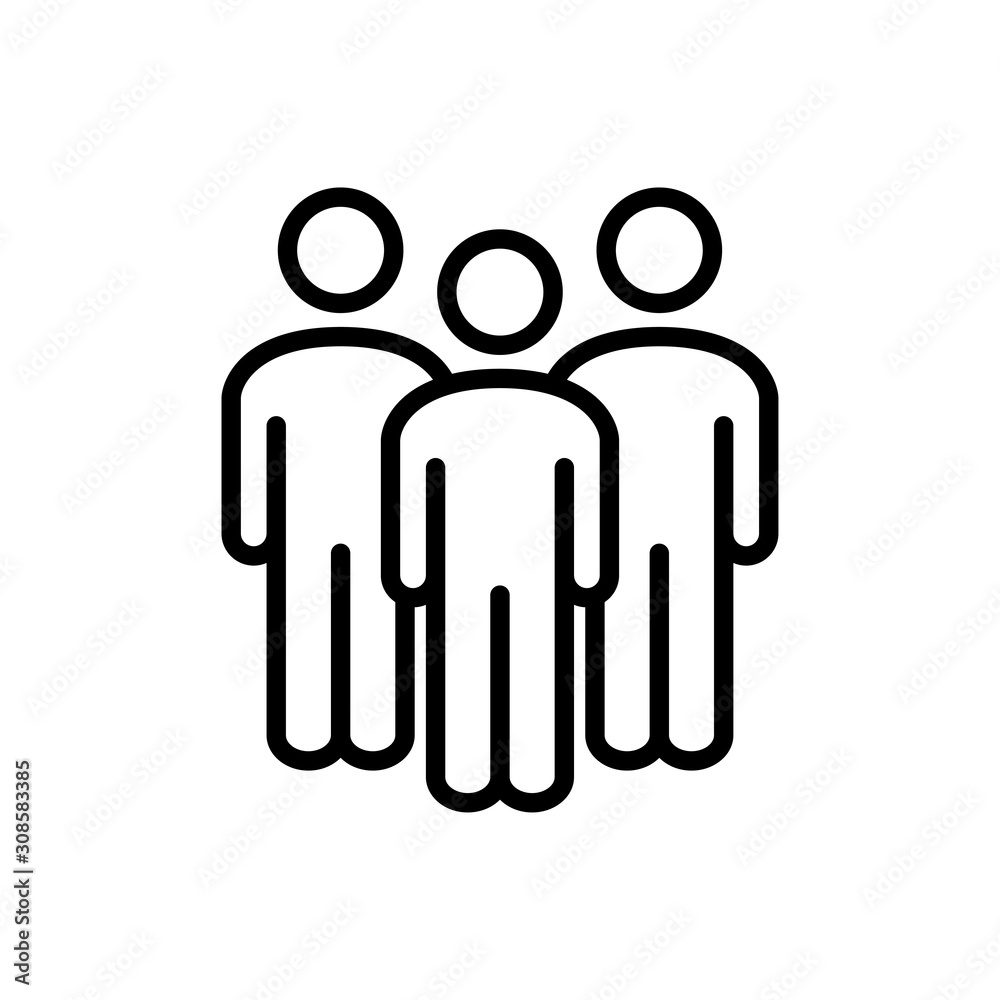 Vector de Stock Símbolo trabajo en equipo. Icono plano lineal grupo de ...