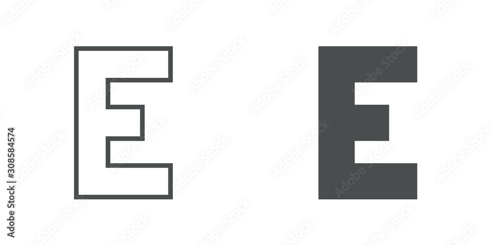 Vector de Stock Logotipo letra E de bloques estilo contorno y estilo ...