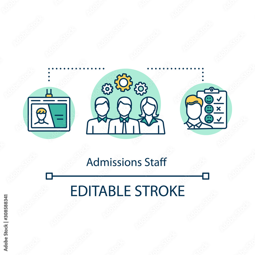 Admission staff concept icon. Selection committee. Employment service ...
