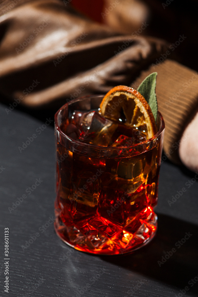Negroni, an italian cocktail, an apéritif, first mixed in Firenze ...