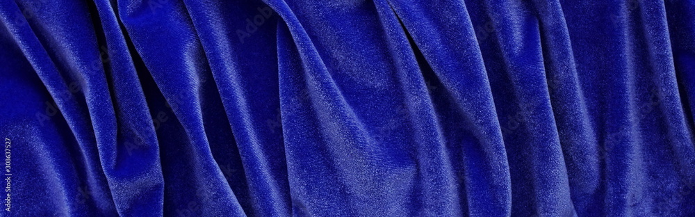 velvet texture blue color background banner, expensive luxury fabric ...