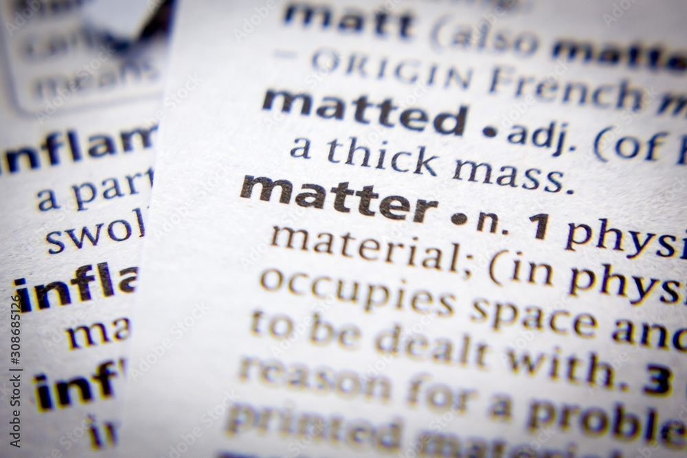 Word or phrase Matter in a dictionary. Stock Photo | Adobe Stock