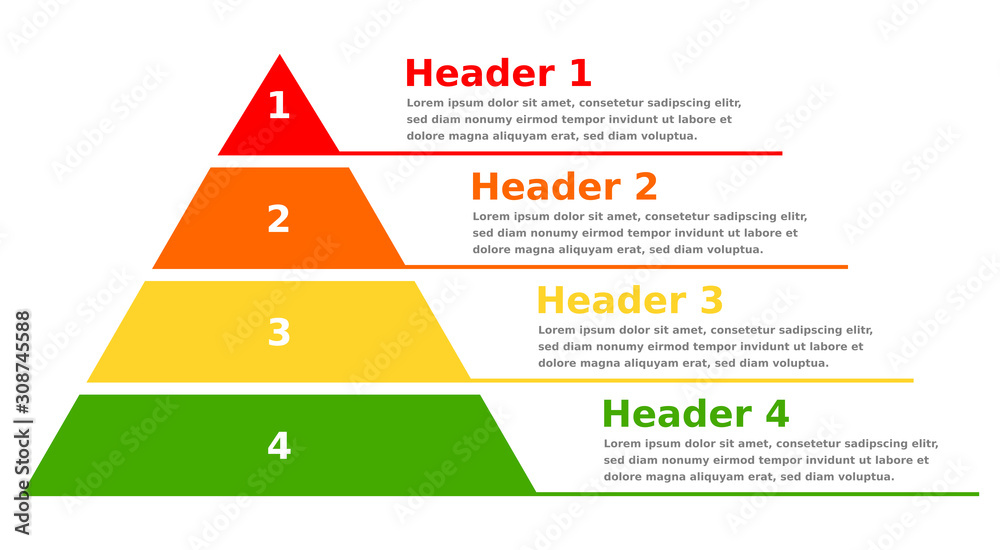 Pyramid infographic chart Stock Vector | Adobe Stock