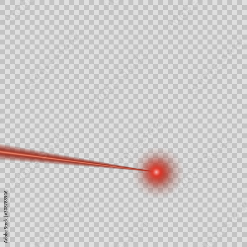 Vector red laser beam on isolated transparent background. Design ...