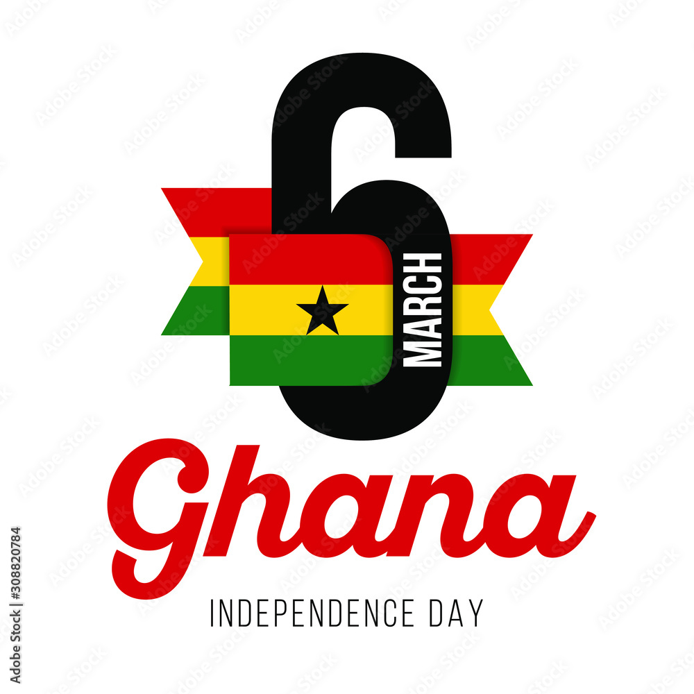 Congratulatory design on March 6, Independence Day and text with the ...