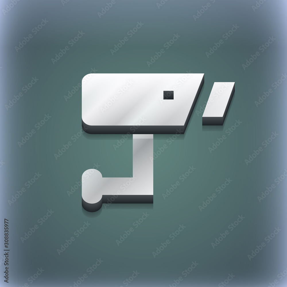 Surveillance Camera icon symbol. 3D style. Trendy, modern design with ...
