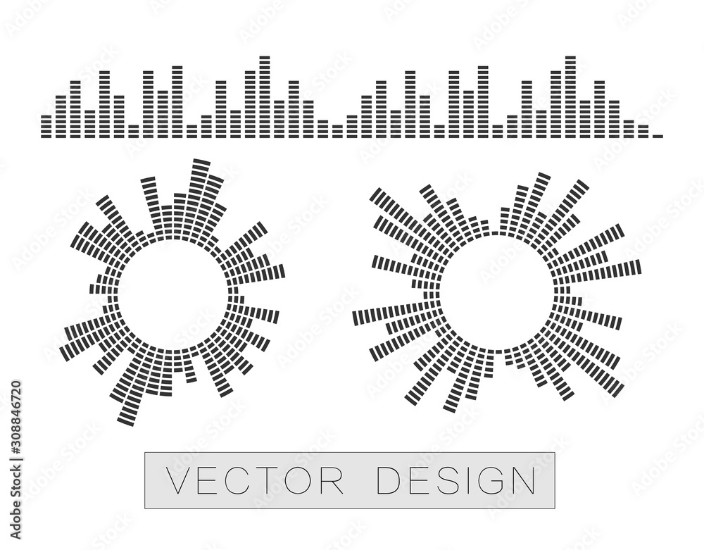 Set the EQ is a simple monochrome style. Vector equalizer. Design ...
