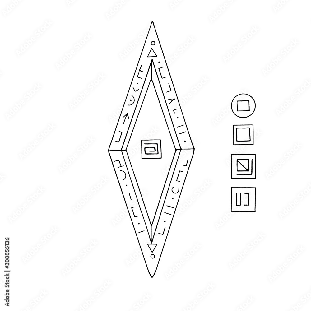Rhombus, Diamond, crystal, logo of the elements of nature. Elements of ...